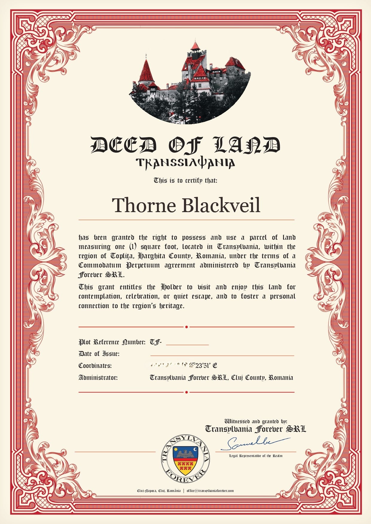 DIGITAL CERTIFICATE PACK – Transylvania Forever